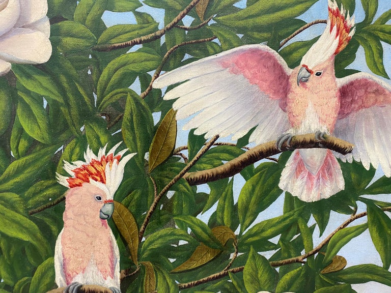 Unknown - Robert Weeks "Pink Cockatoo's and Magnolia Blossoms" Original ...