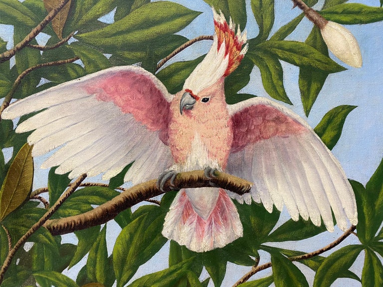 Unknown - Robert Weeks "Pink Cockatoo's and Magnolia Blossoms" Original ...