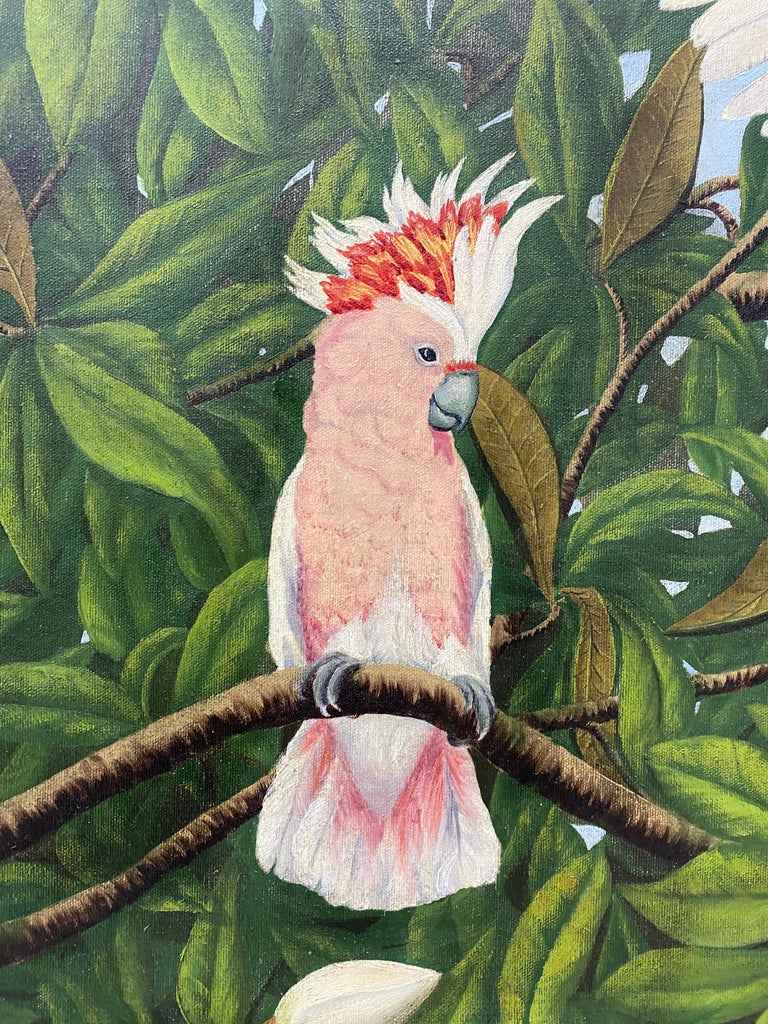 Unknown - Robert Weeks "Pink Cockatoo's and Magnolia Blossoms" Original ...