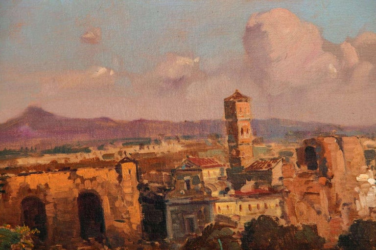 Unknown - Roman Landscape Depicting the Colosseum and the Via Sacra Oil ...