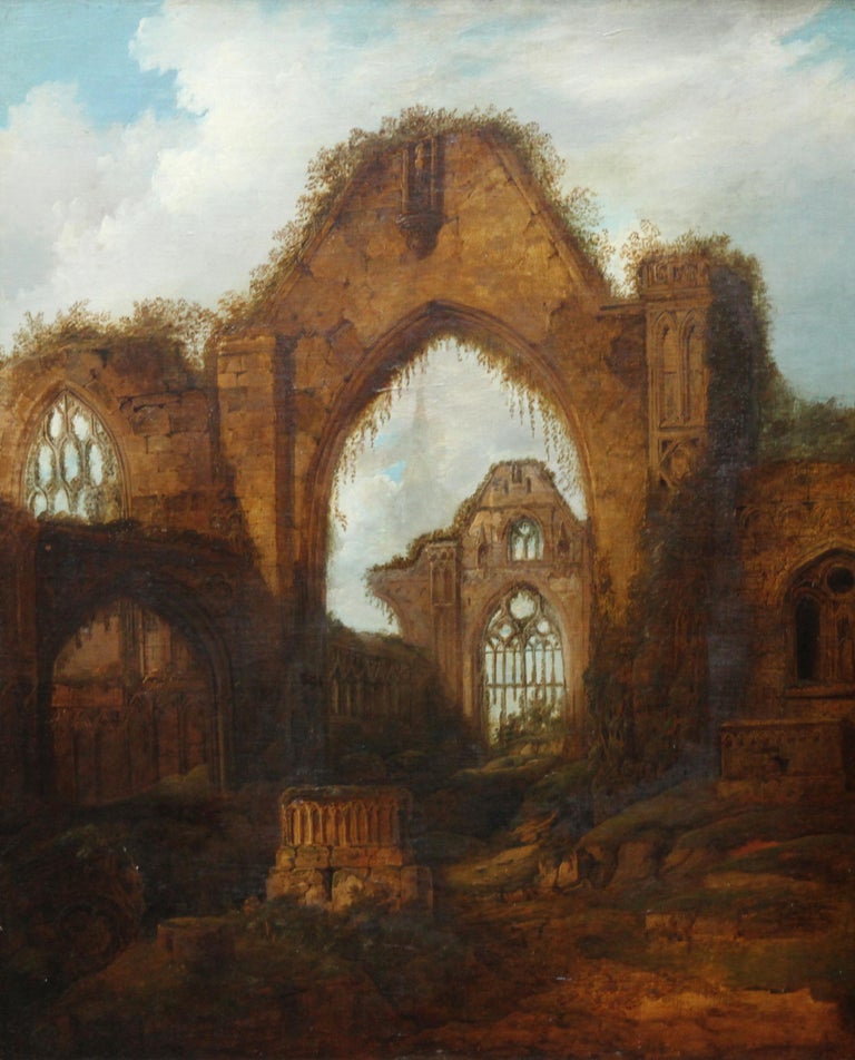 Unknown - Romantic Abbey Ruins, Haughmond - British art 19thC religious ...