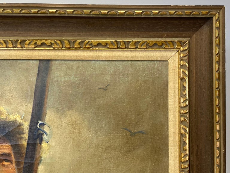 Unknown - Roy Hampton Vintage Hunter W/ Bird Dog Oil Painting C.1970s ...