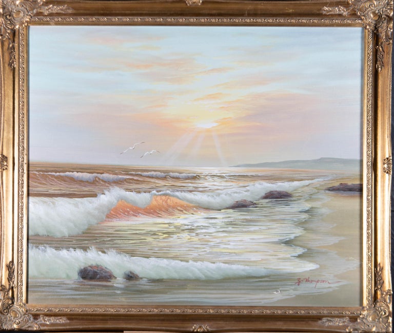 Unknown - S. Thompson - Signed and Framed Contemporary Oil, Evening at ...