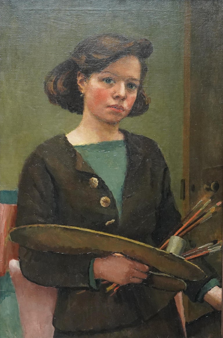 Unknown - Self Portrait of a Female Artist with Palette - British 1930 ...