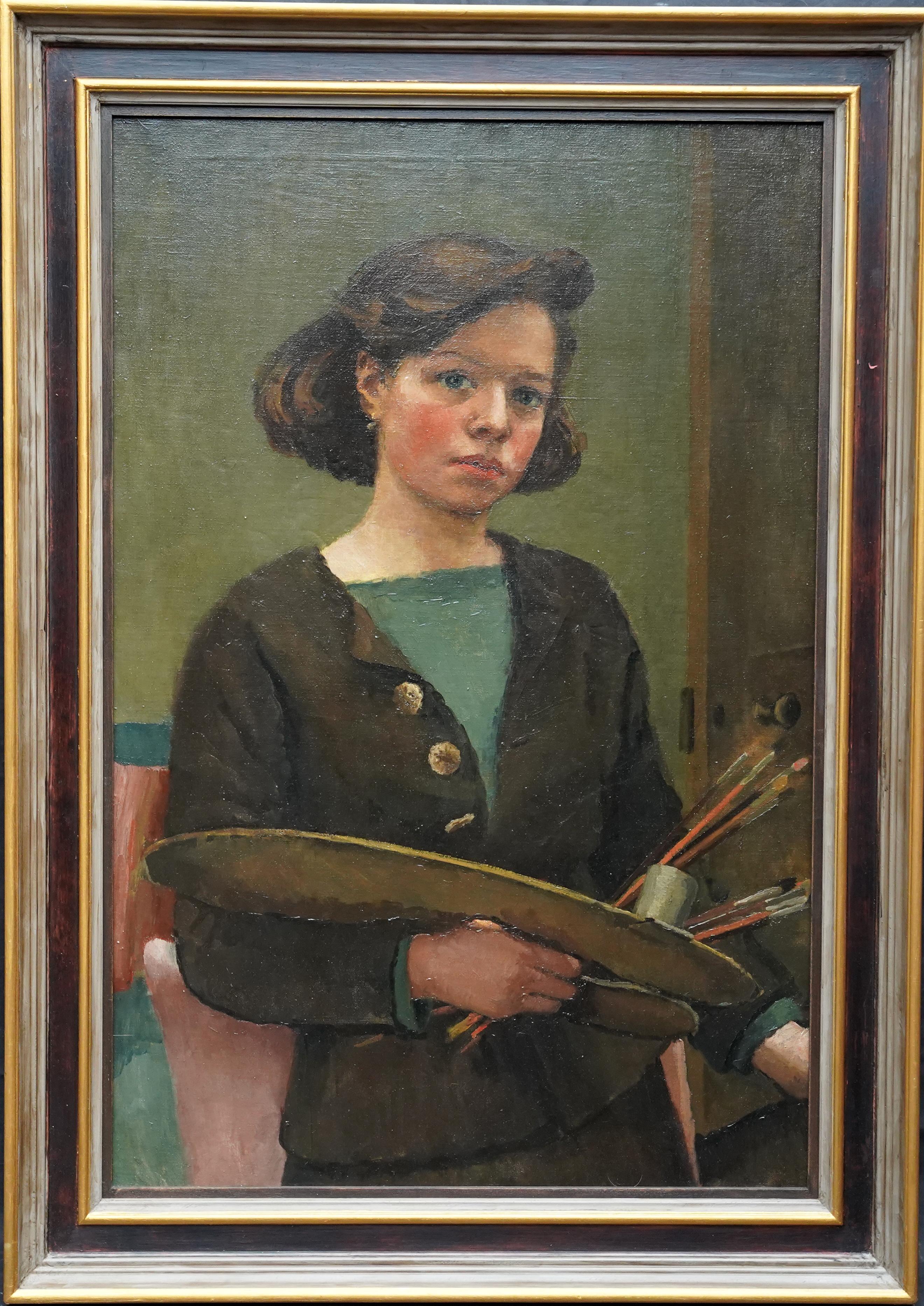Unknown - Self Portrait of a Female Artist with Palette - British 1930 ...