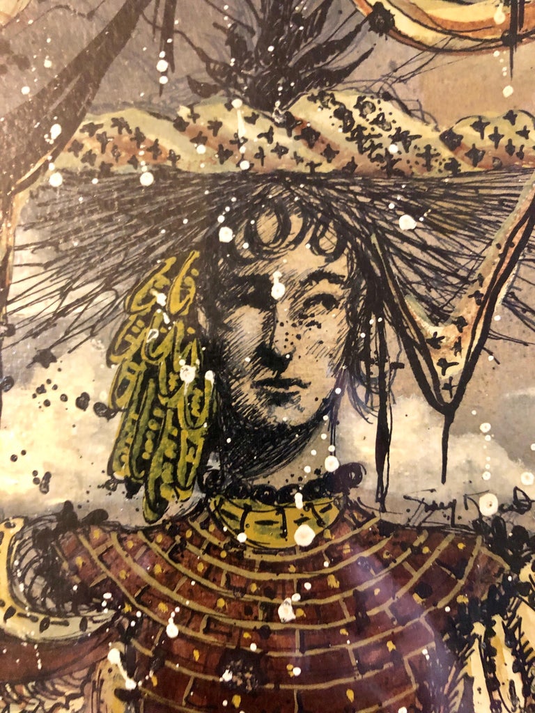 Unknown - Set Design Modern Oil Painting on Paper Manner of Eugene ...