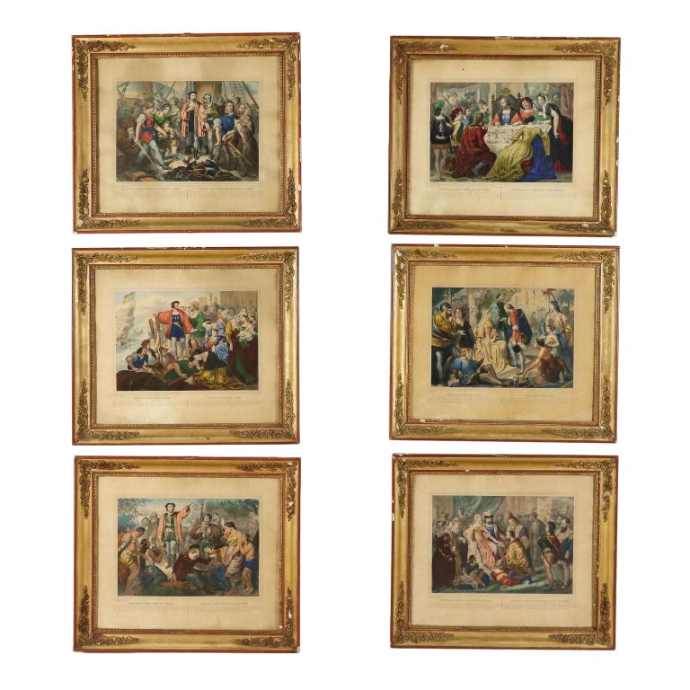 Unknown - Set of Six French Lithographs Voyages of Christopher Columbus ...