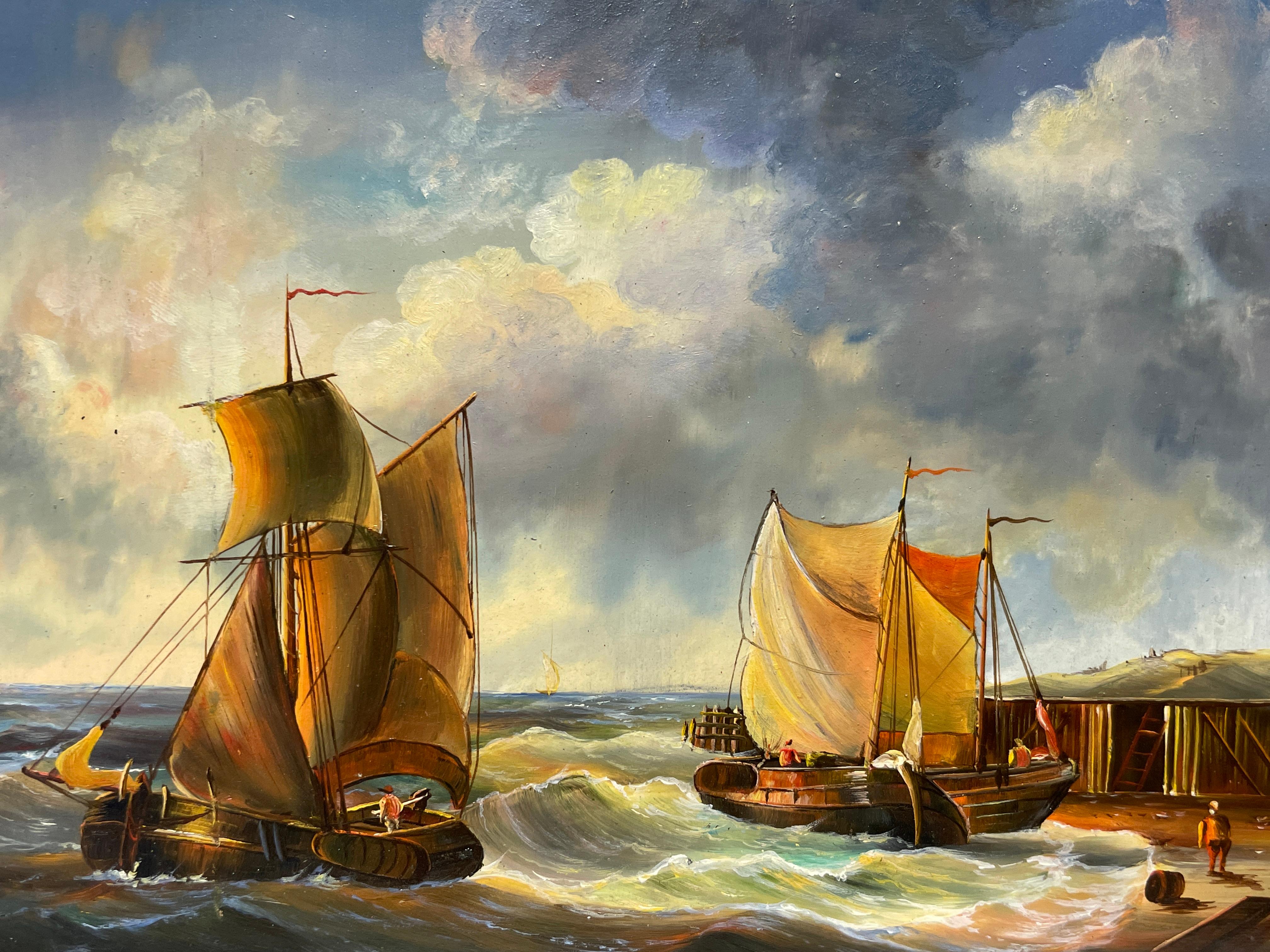 Unknown - Set x 4 Classic Marine Oil Paintings Naval Battle Scenes and ...