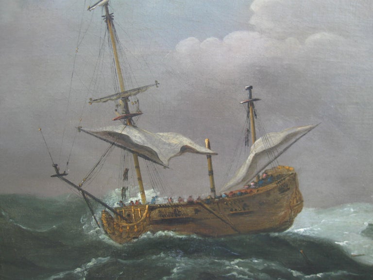 Unknown - 'Ships in Distress' 18th Century Old Master Marine Seascape ...