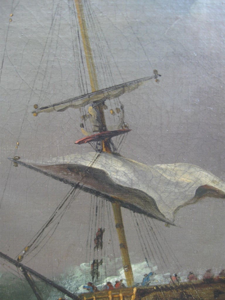 Unknown - 'Ships in Distress' 18th Century Old Master Marine Seascape ...