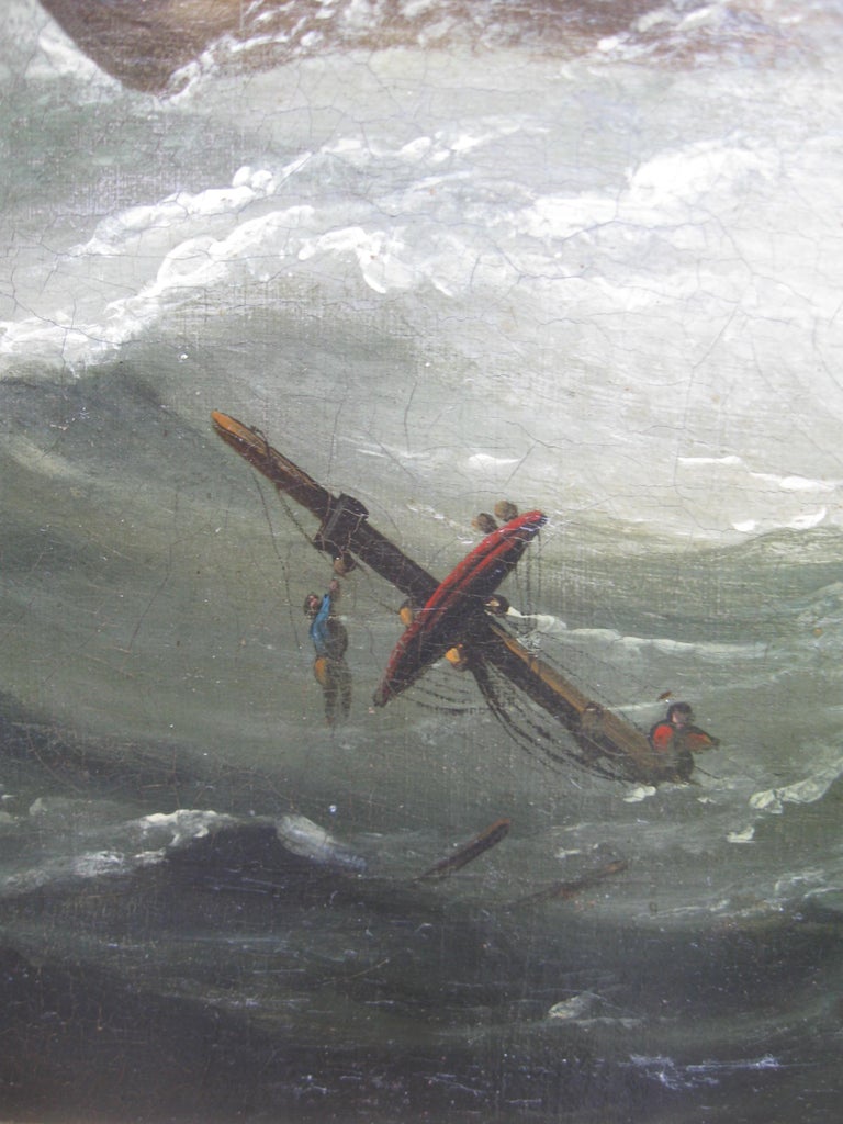 Unknown - 'Ships in Distress' 18th Century Old Master Marine Seascape ...