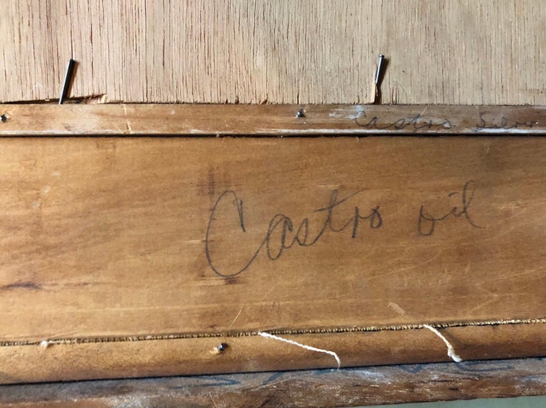 Unknown - Signed Castro Abstract Expressionist 1960s Latin American Oil ...