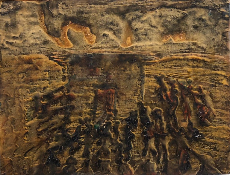 Unknown - Signed Castro Abstract Expressionist 1960s Latin American Oil ...