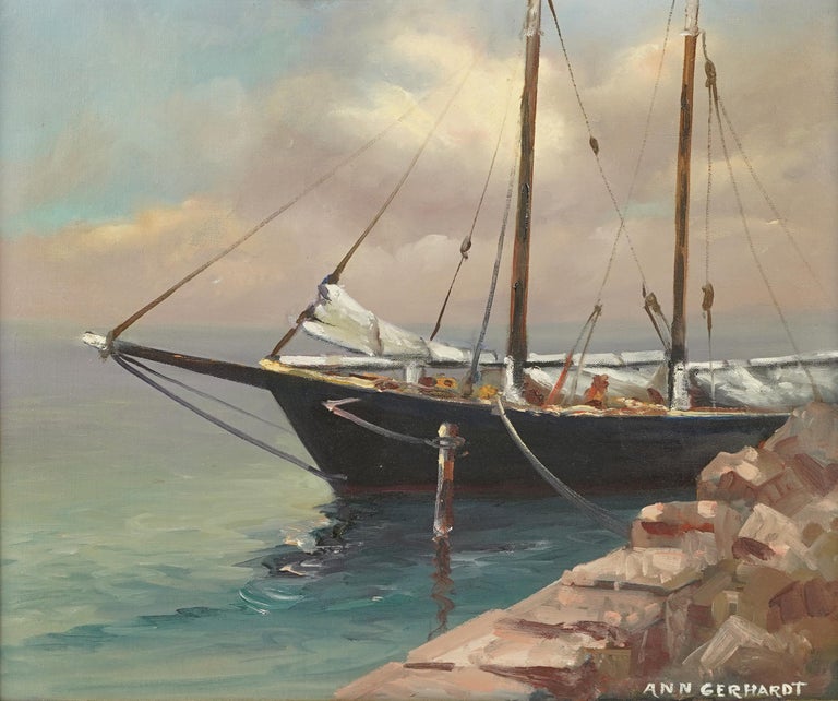 Unknown - Signed Female Impressionist Sailboat Seascape Original ...