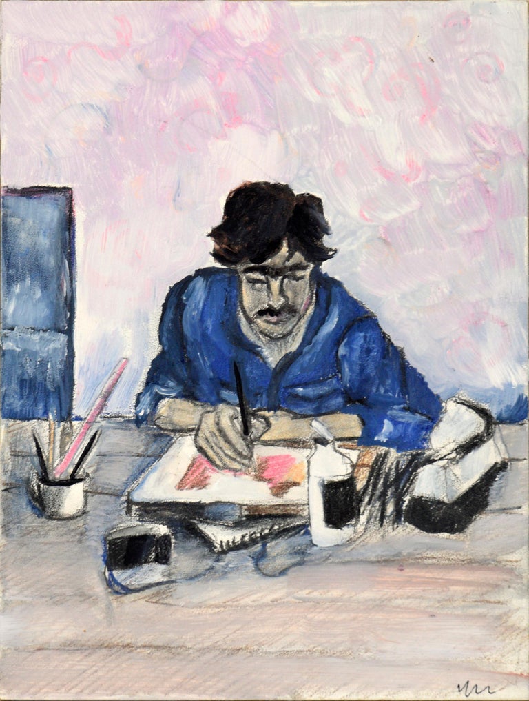 Unknown - Small Portrait of the Artist at Work For Sale at 1stDibs