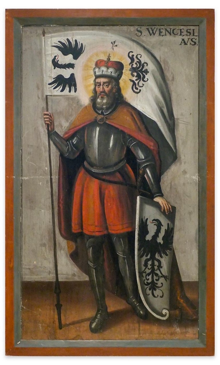 Unknown - St. Wenceslaus - Original Oil on Panel 18th Century at 1stDibs