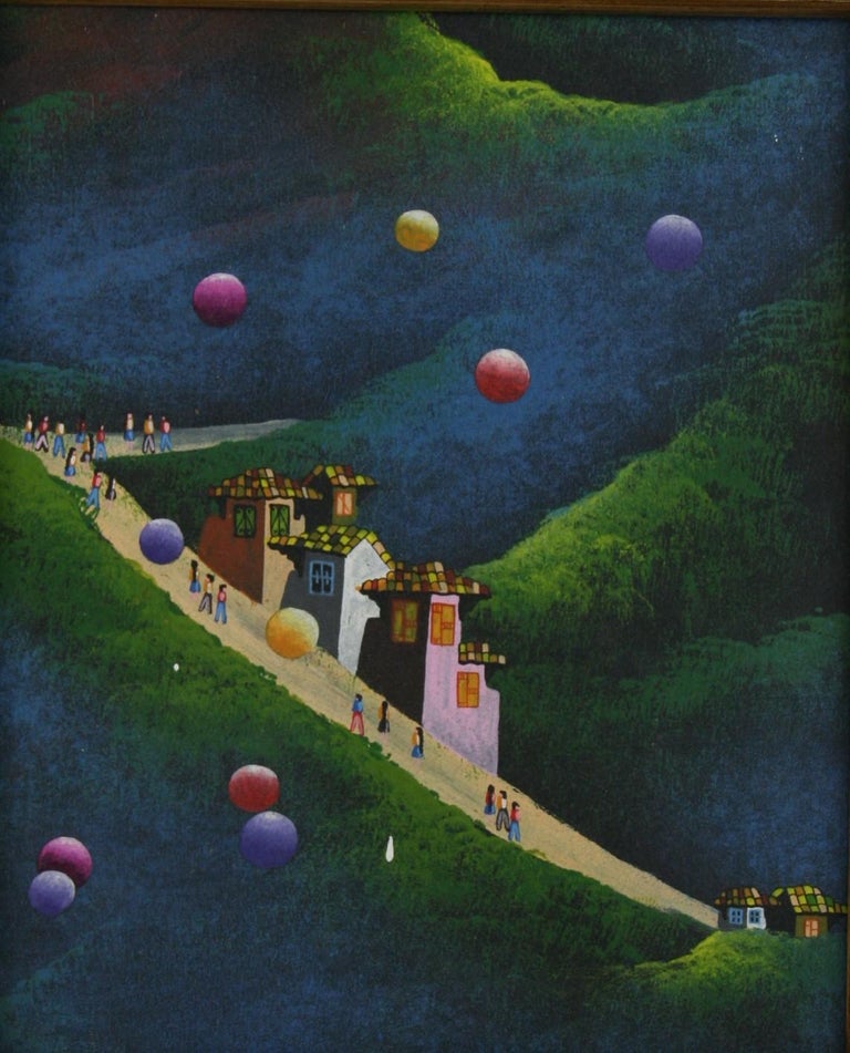 Unknown - Japanese Surreal City in the mountains Landscape For Sale at ...