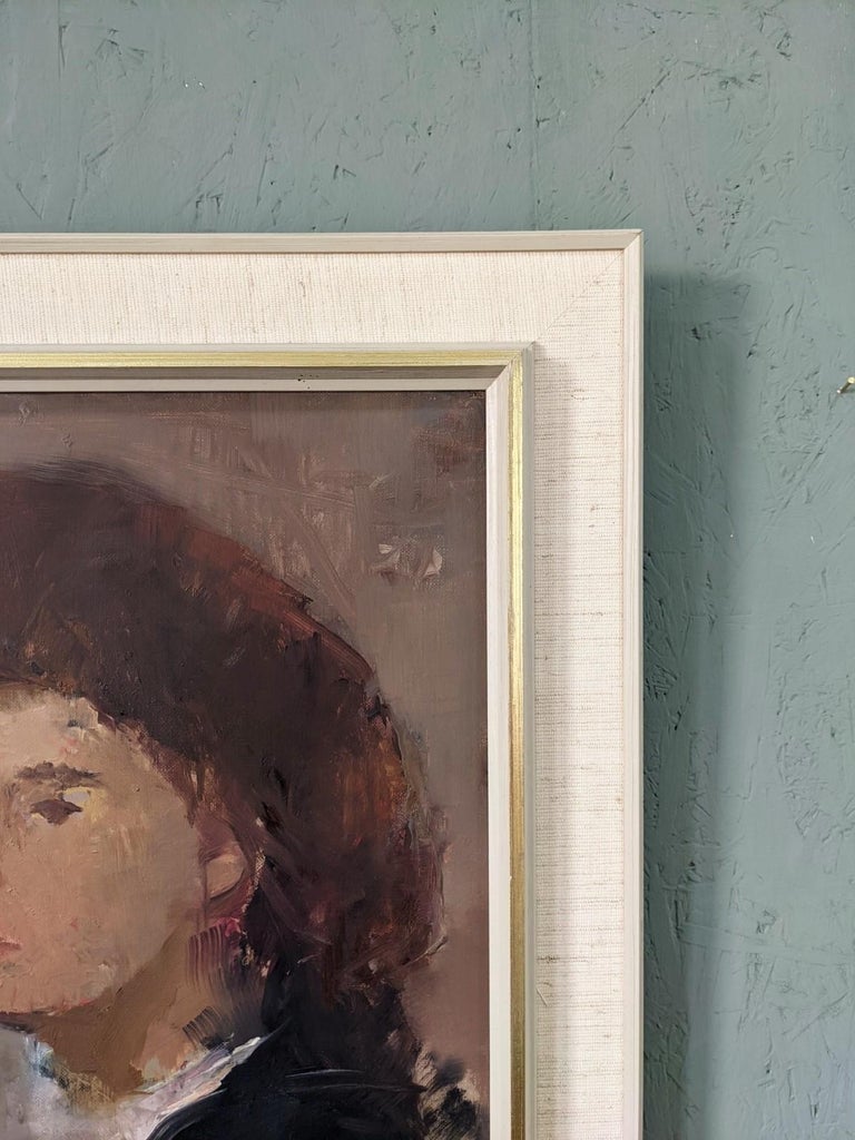 Unknown - Swedish Mid-Century Expressionist Portrait Oil Painting ...