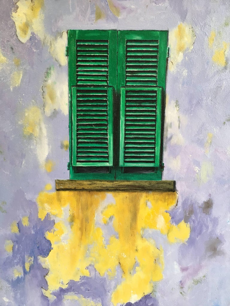 Unknown - The Green Window, Abstract Oil, British Artist For Sale at ...