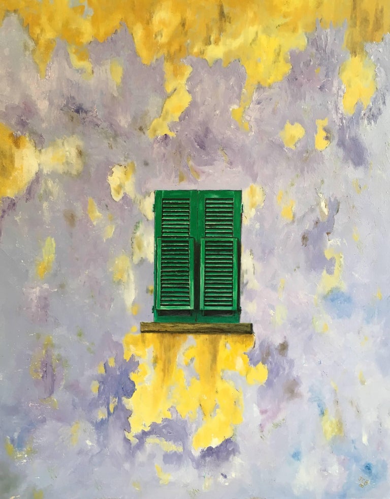 Unknown - The Green Window, Abstract Oil, British Artist For Sale at ...
