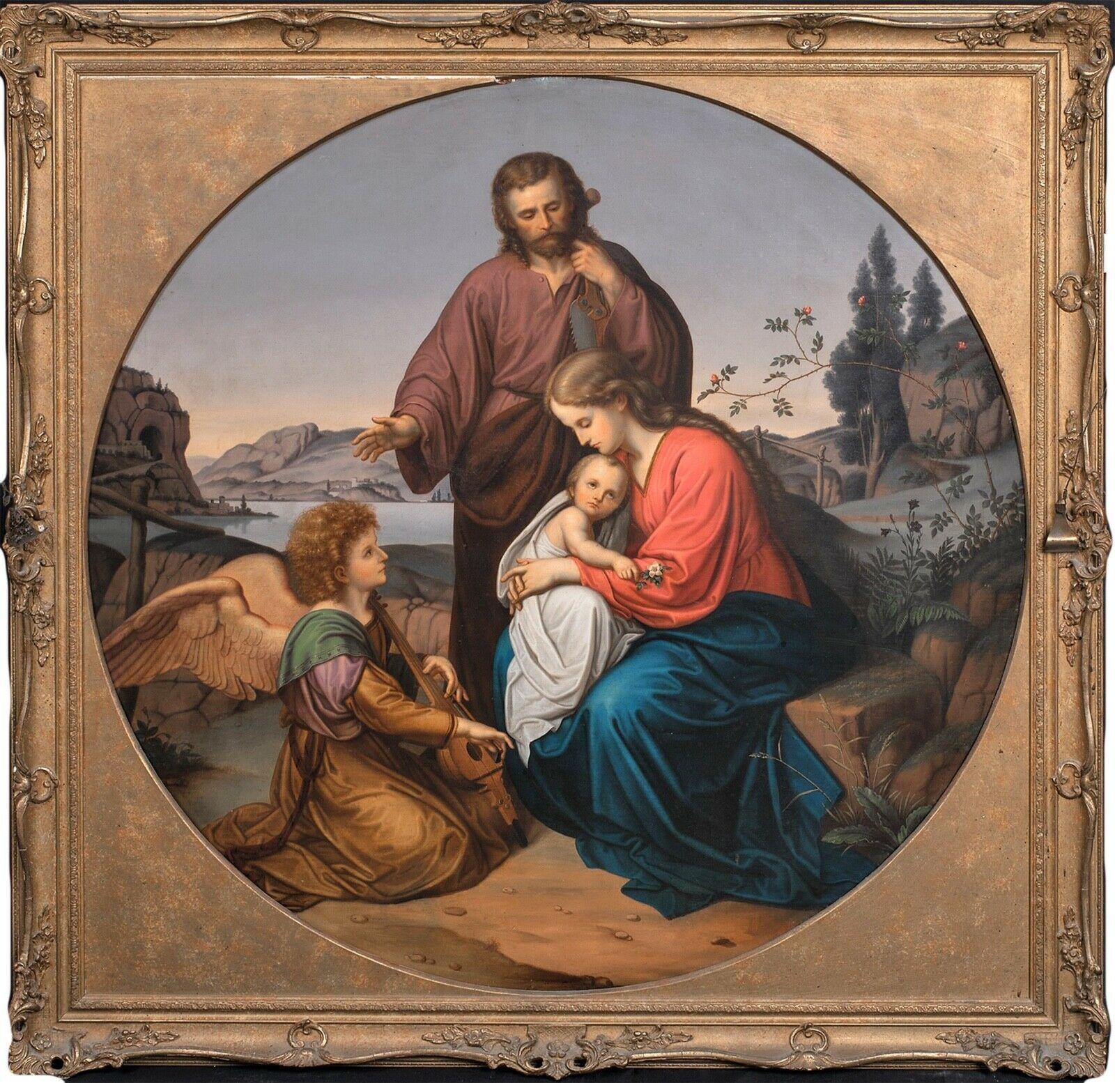 Unknown - The Holy Family and An Angel, 19th Century Huge Nazarene ...