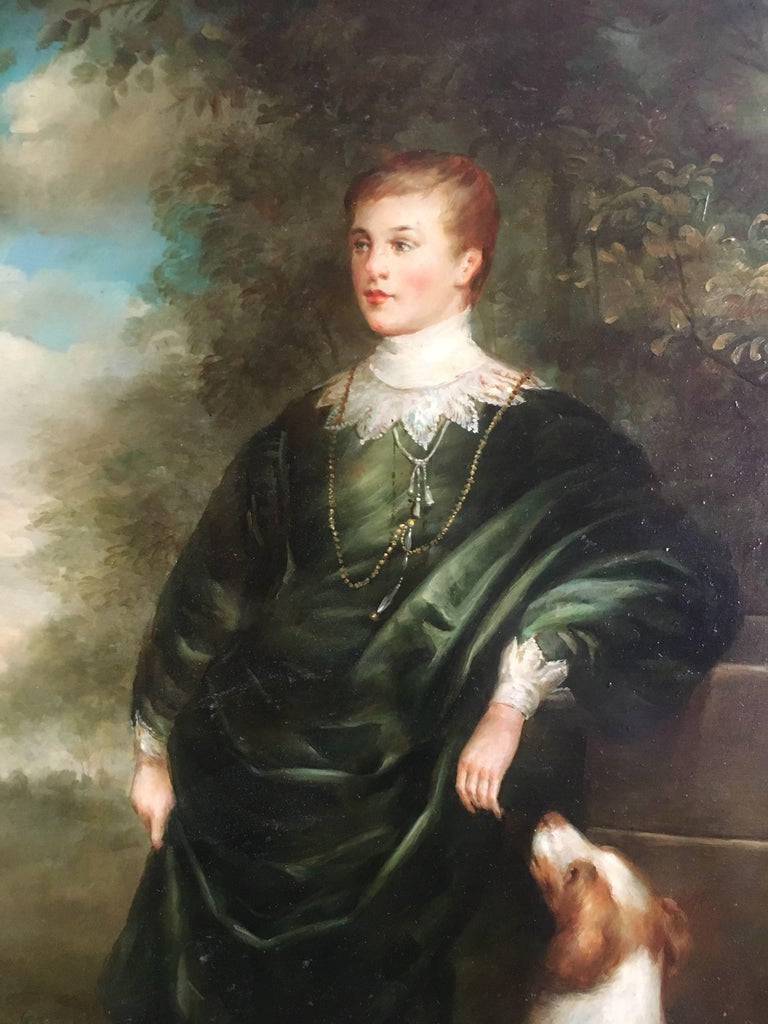 Unknown - The Young Aristocrat and His Pet Dog, Signed Oil Painting at ...