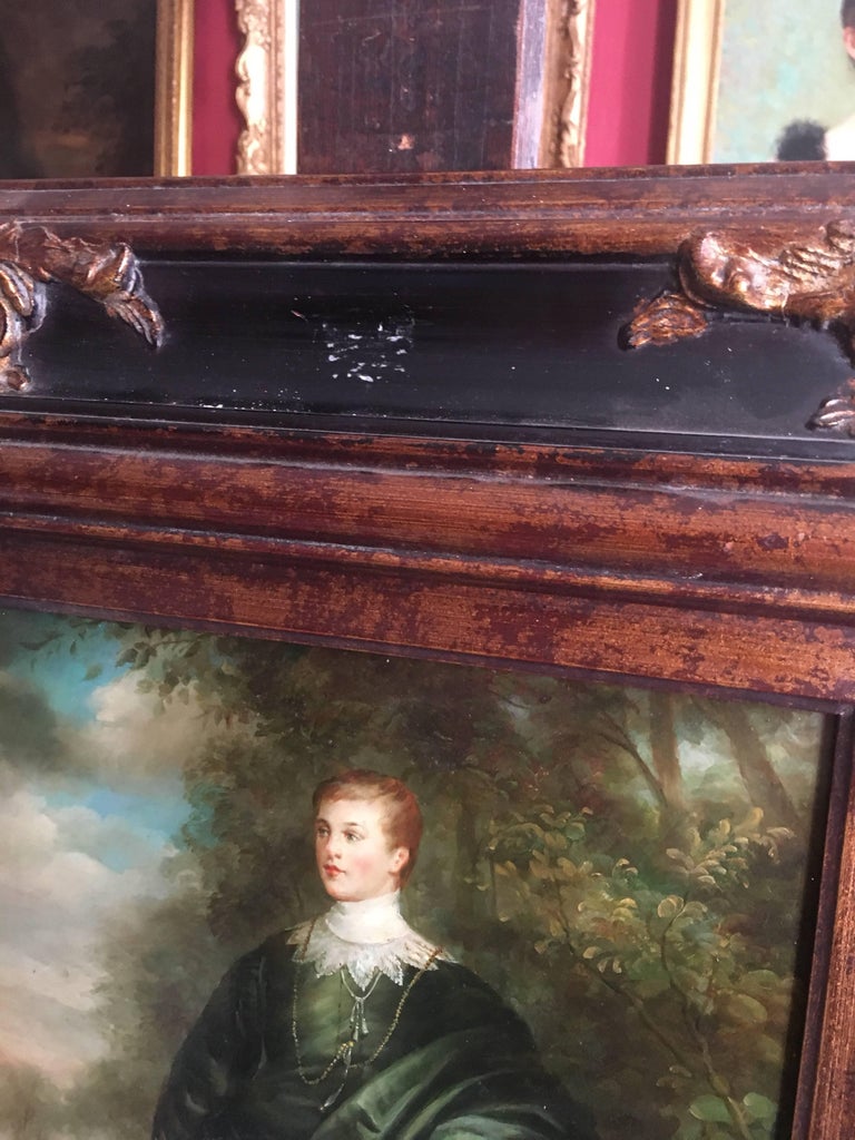 Unknown - The Young Aristocrat and His Pet Dog, Signed Oil Painting at ...
