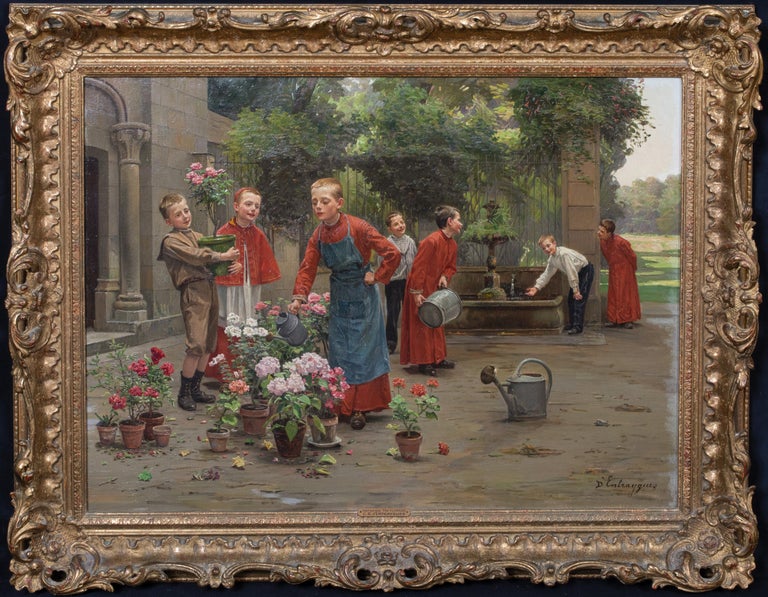 Unknown - The Young Gardeners, 19th Century by Charles Bertrand d ...