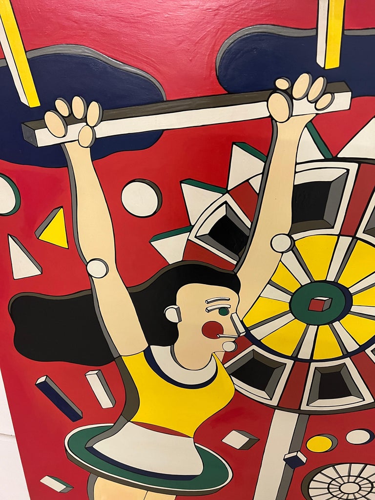 Unknown - Trapeze Girl at the Circus on a Red Background - Acrylic ...