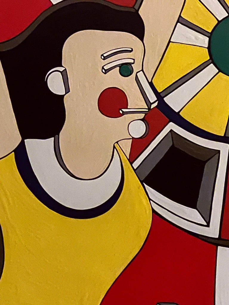 Unknown - Trapeze Girl at the Circus on a Red Background - Acrylic ...