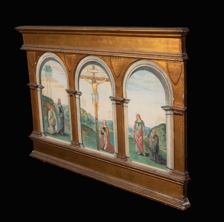 Unknown - Triptych Of The Crucifixion, circa 17th Century follower of PIETRO PERUGINO For Sale ...