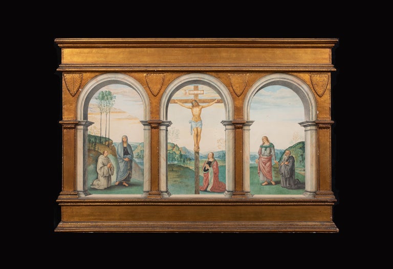 Unknown - Triptych Of The Crucifixion, circa 17th Century follower of PIETRO PERUGINO For Sale ...