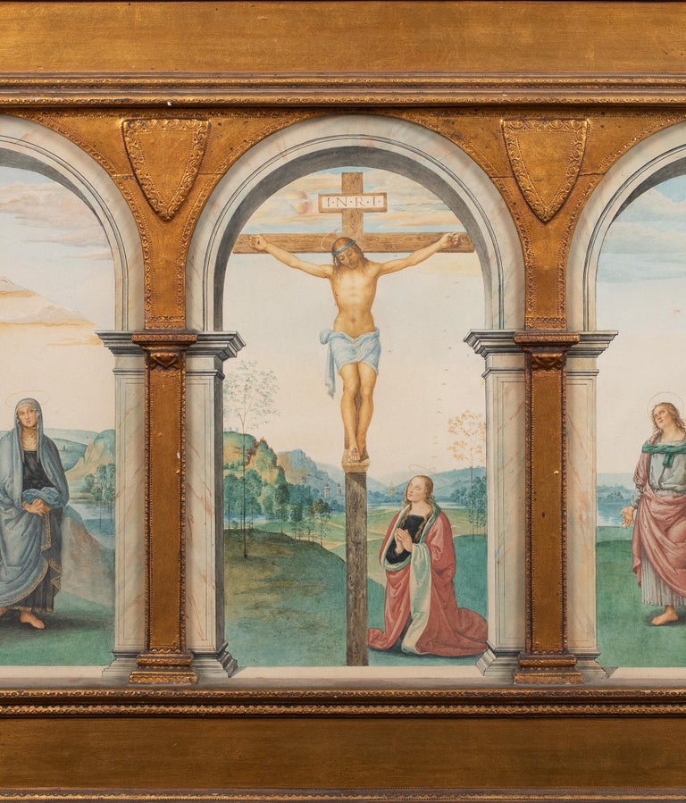 Unknown - Triptych Of The Crucifixion, circa 17th Century follower of PIETRO PERUGINO For Sale ...