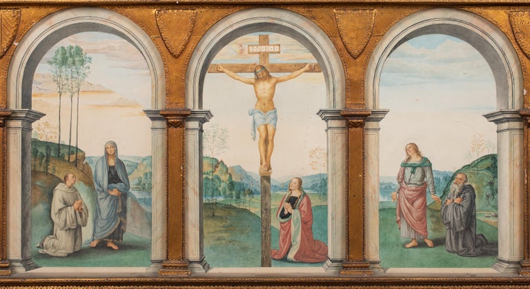 Unknown - Triptych Of The Crucifixion, circa 17th Century follower of PIETRO PERUGINO For Sale ...