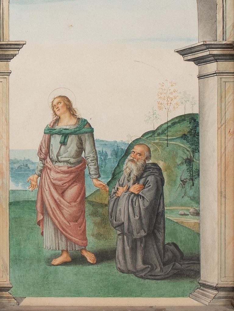 Unknown - Triptych Of The Crucifixion, circa 17th Century follower of PIETRO PERUGINO For Sale ...