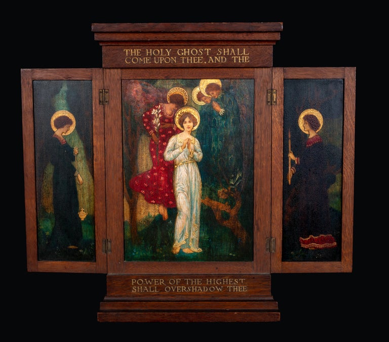 Unknown - Triptych Of The Madonna and Congregation Of Female Saints, 19th Century For Sale at ...