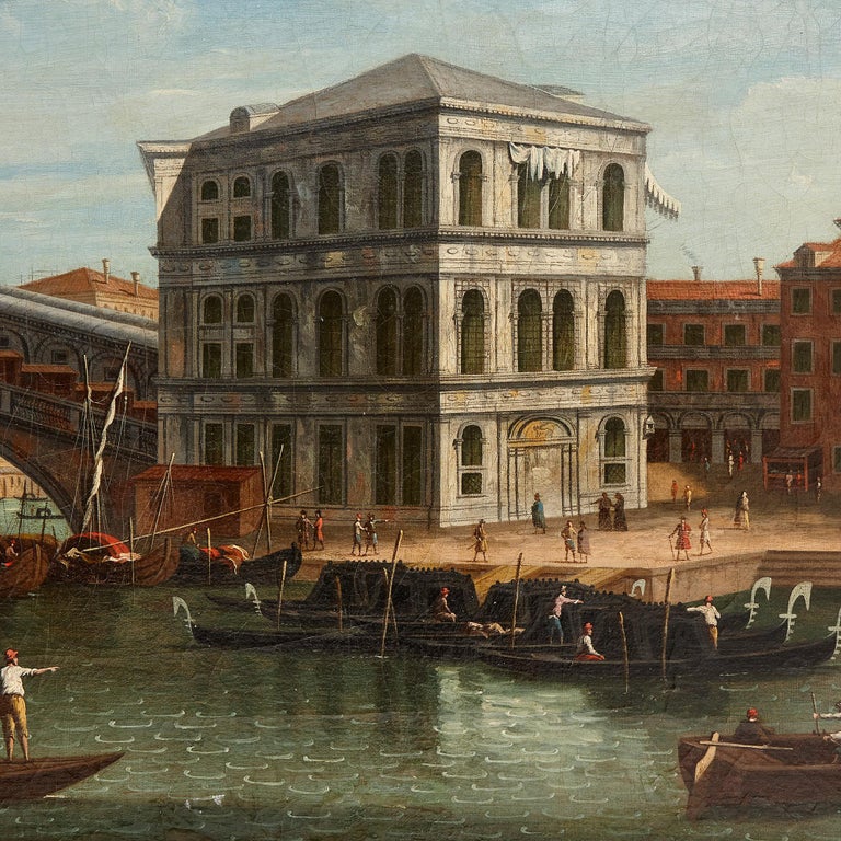 Unknown - Two Venetian vedute oil paintings in giltwood frames after ...