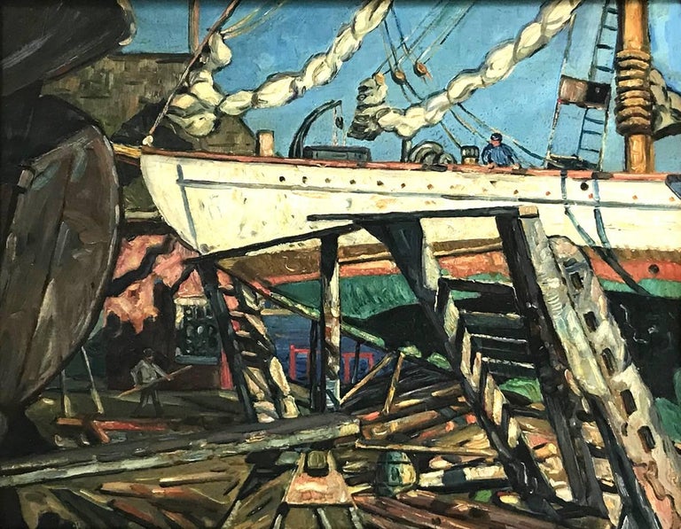 Unknown - Untitled (Shipping Yard/ Ship Building) For Sale at 1stDibs