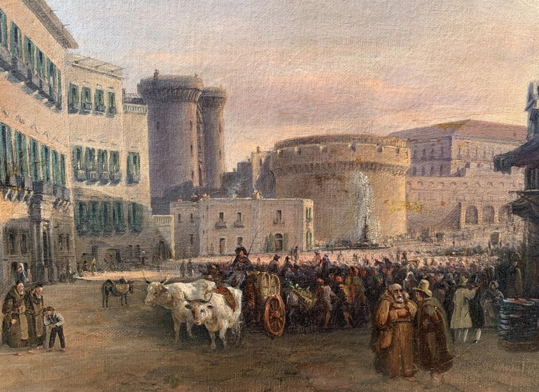 Unknown - Vedutist painter in Naples - Early 19th century landscape painting - City View For ...