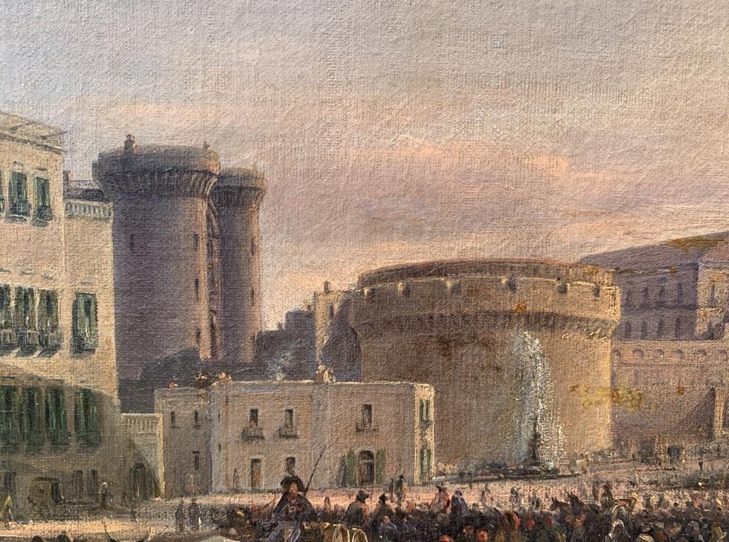 Unknown - Vedutist painter in Naples - Early 19th century landscape painting - City View For ...