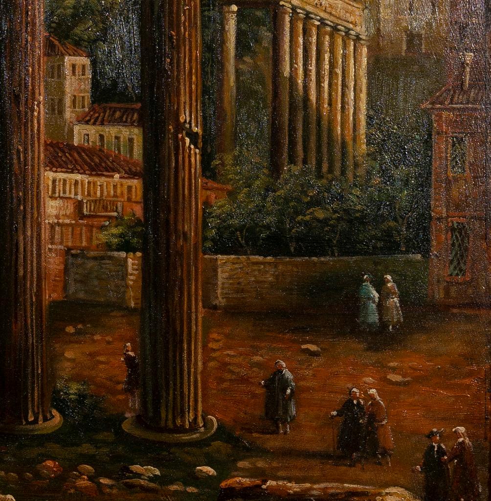 Unknown - View of the Roman Forum - Oil Painting - Early 20th Century ...