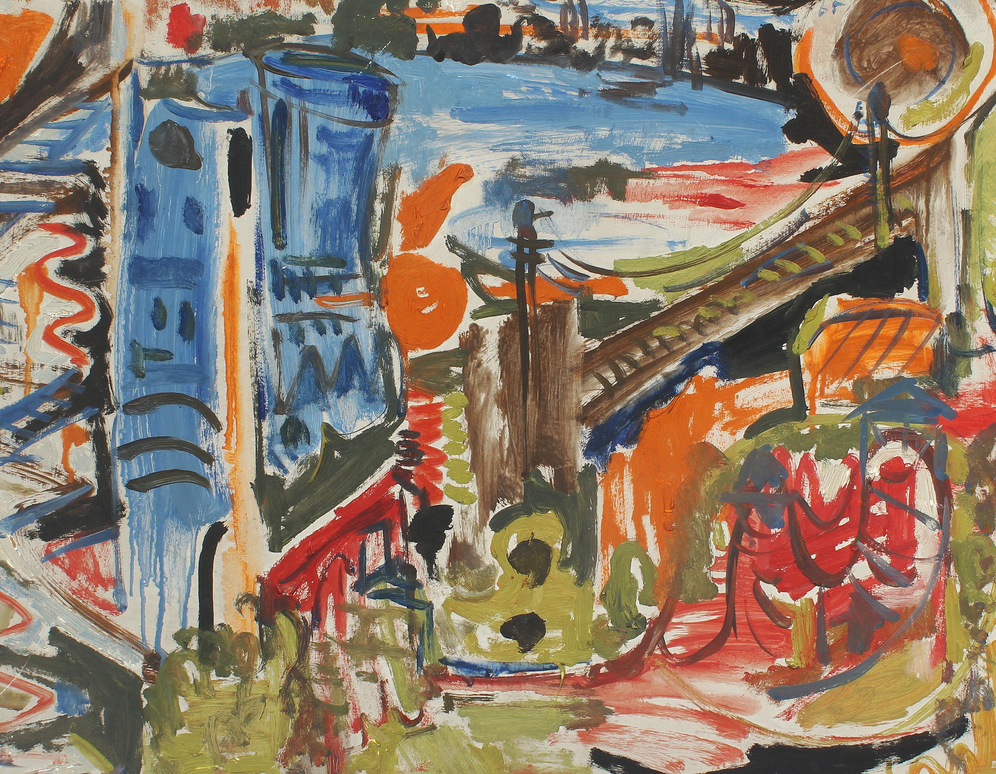 Unknown - Vintage Abstract Expressionist New York City School Brooklyn ...