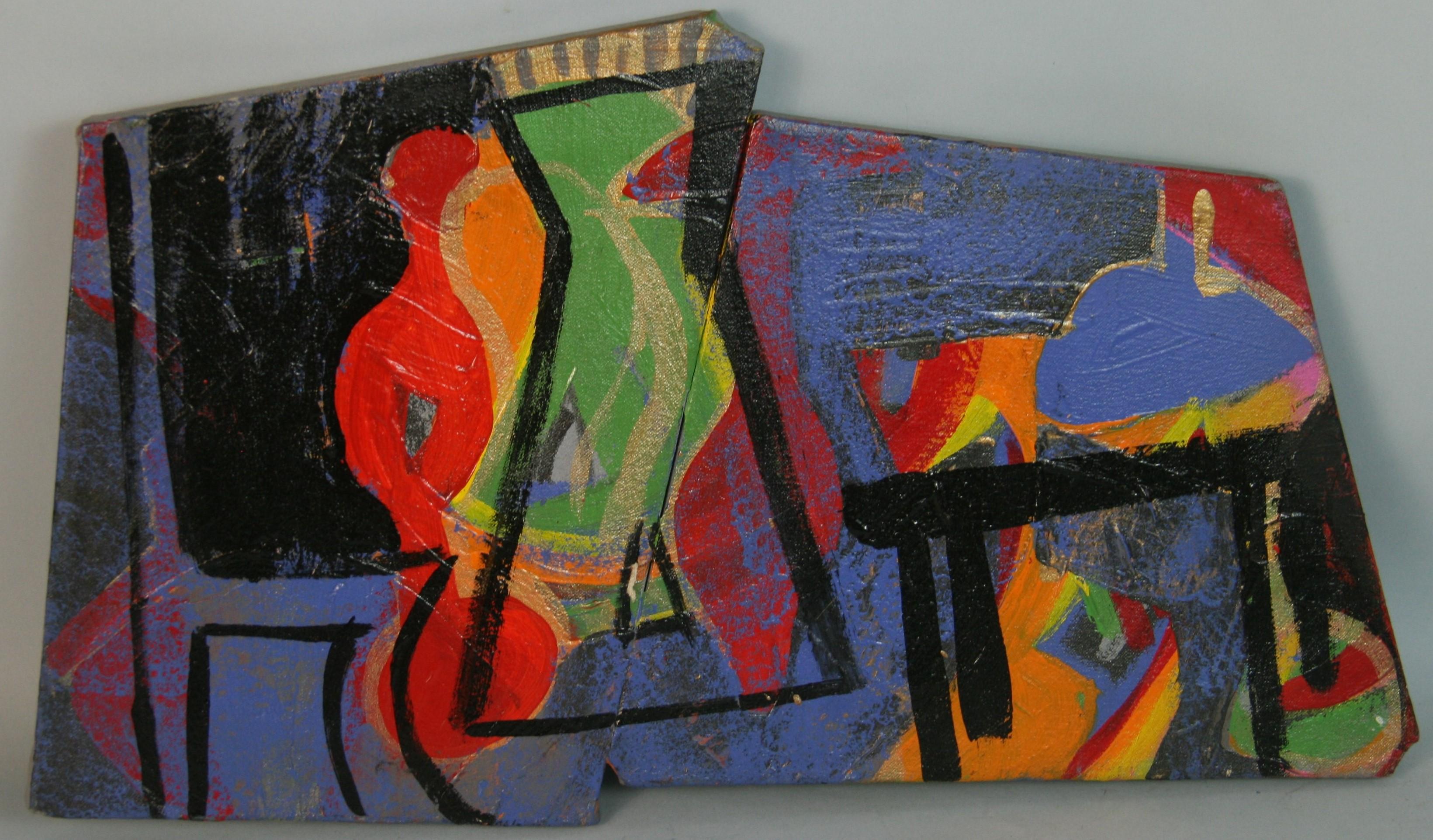 Unknown - Vintage American Abstract Expressionist Joined Diptych Oil ...