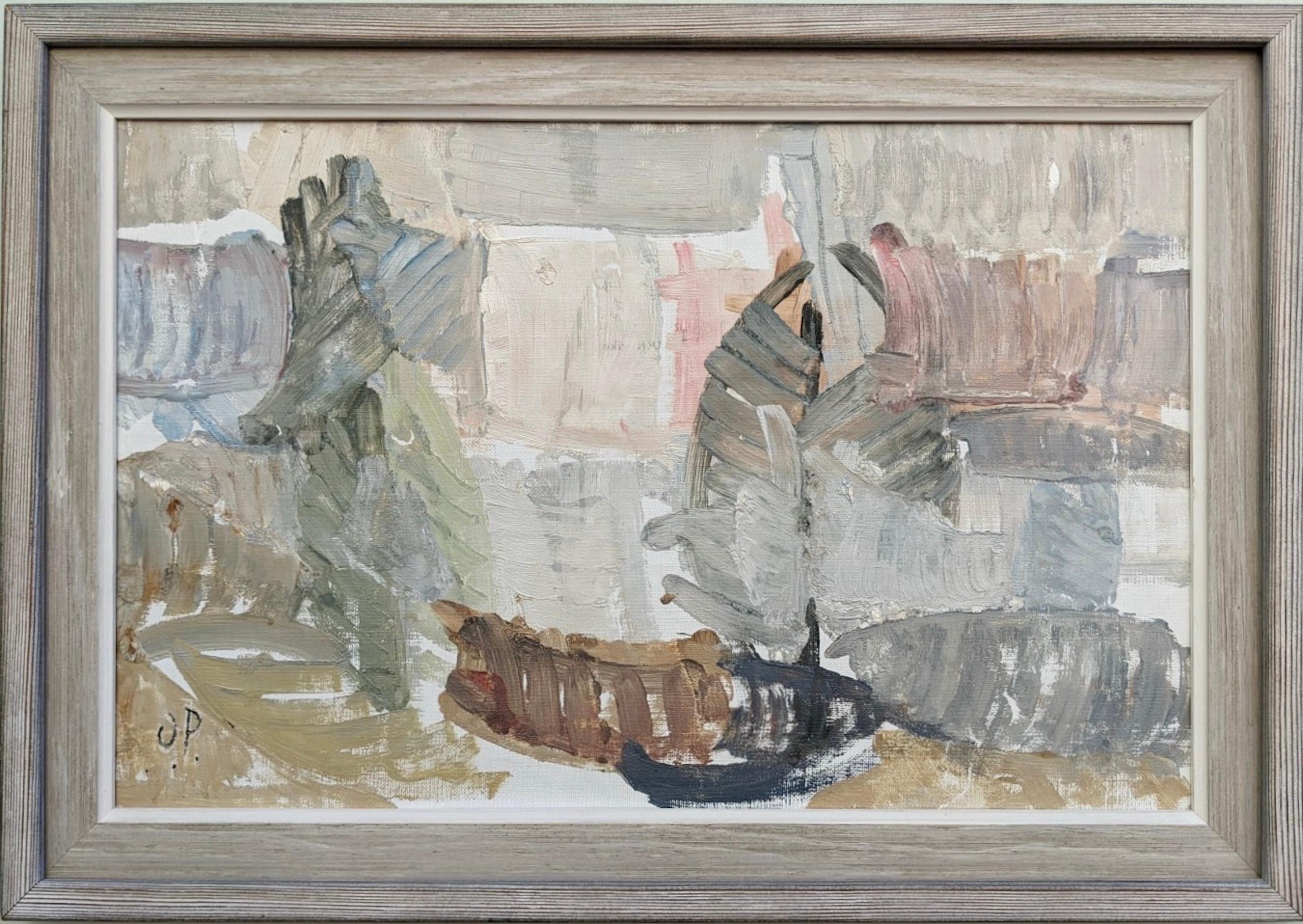 Unknown - Large Abstraction in Greens, Signed Barrett at 1stDibs