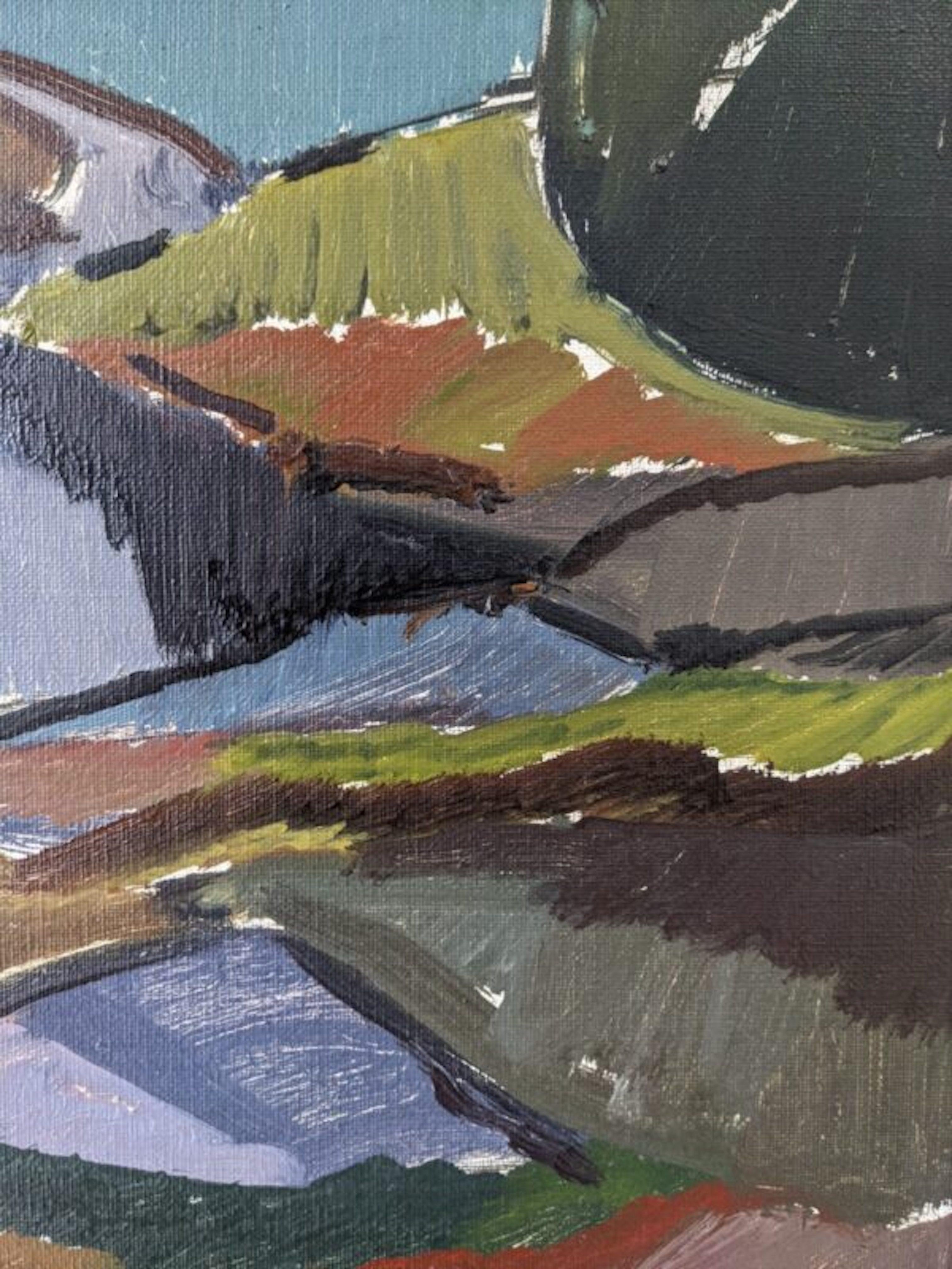 Unknown - Vintage Mid-Century Modern River Landscape Framed Oil ...