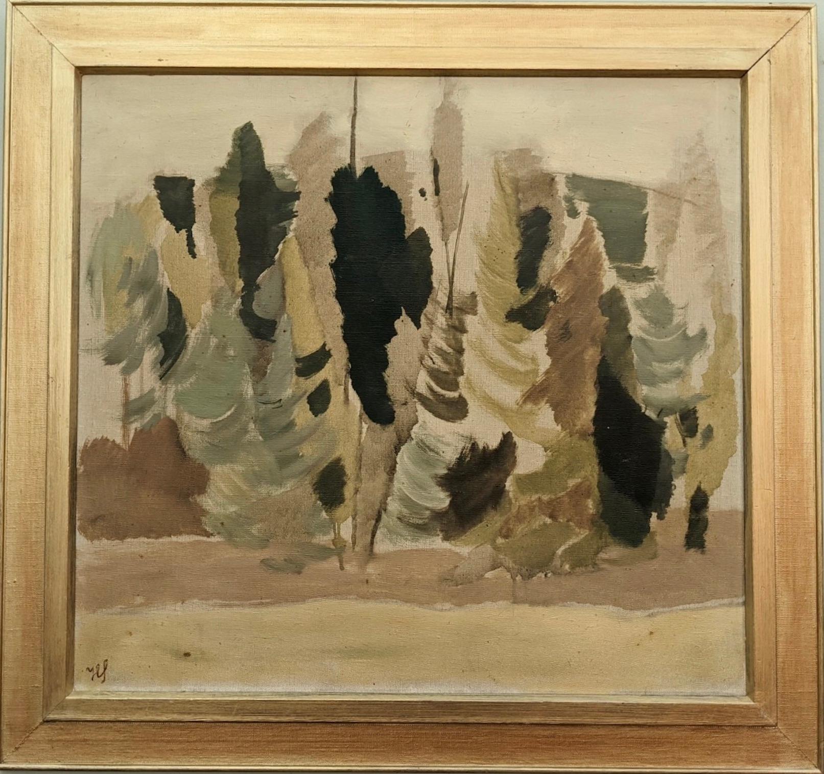 Unknown - 1955 Mid-Century Modern Swedish Abstract Oil Painting, Framed ...