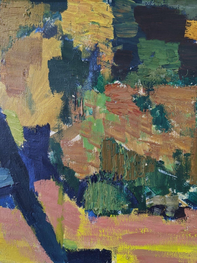 Unknown - Vintage Mid-Century Modern Swedish Abstract Oil Painting ...