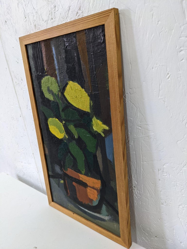 Unknown - Vintage Mid-Century Modern Swedish Floral Still Life "Yellow ...