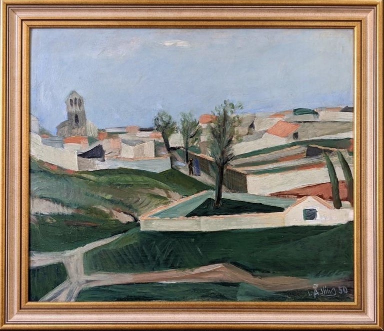 Unknown - Vintage Mid-Century Modern Swedish Landscape Framed Oil ...