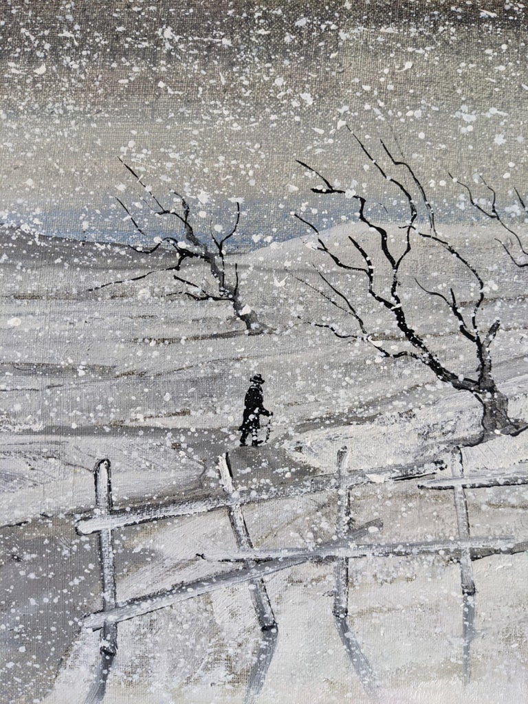 Unknown - Vintage Mid-Century Modern Swedish Winter Landscape Oil ...